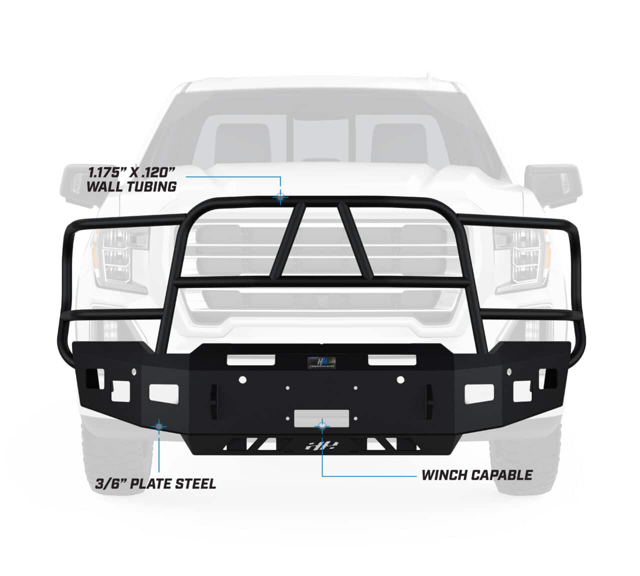 2020-2023 GMC Sierra 2500-3500 Front Winch Bumper with Full Brush Guard ...